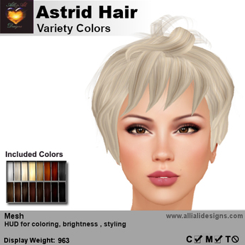 Second Life Marketplace - A&A Astrid Hair Variety Colors V2, short cute ...
