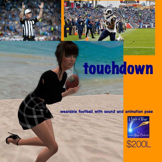 Second Life Marketplace - Touchdown wearable football with animation ...