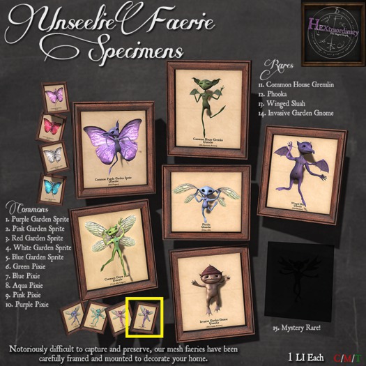 Second Life Marketplace - *HEXtraordinary* Common Pink Pixie Specimen