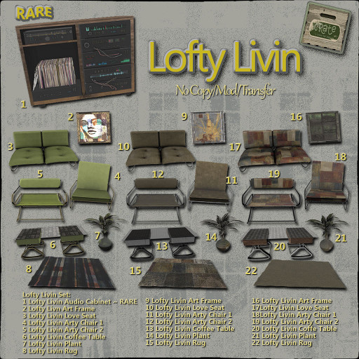 Second Life Marketplace - 1 - crate Lofty Livin Audio Cabinet - Rare