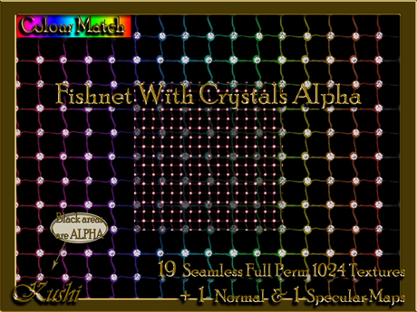 Second Life Marketplace - Fishnet With Crystals Alpha Textures