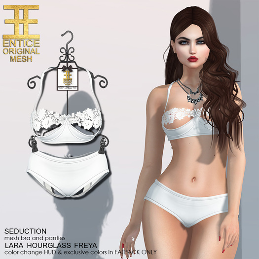 Second Life Marketplace Entice Seduction Bra And Panties White