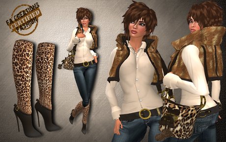 Second Life Marketplace - Furry Leopard Jeans Outfit
