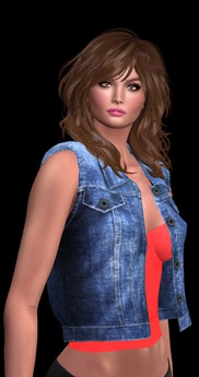 Second Life Marketplace - Denim Vest - Def Leppard Patch on Back - Maitreya