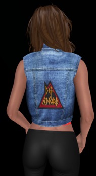 Second Life Marketplace - Denim Vest - Def Leppard Patch on Back - Maitreya
