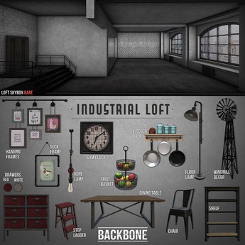 Second Life Marketplace - BackBone Industrial Loft - Rope Lamp