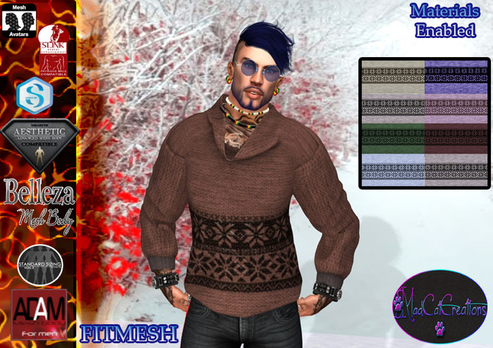 Second Life Marketplace - MCC - men - Winter Mens Sweater