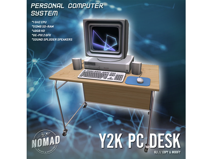 Second Life Marketplace - NOMAD // Y2K PC Desk