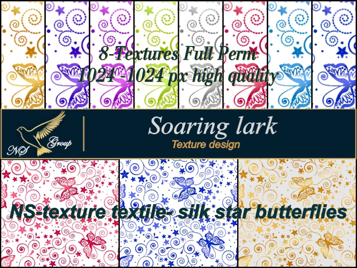 Second Life Marketplace - Ns- texture silk star butterflies