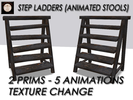 Second Life Marketplace - Step Ladders - Animated Stools