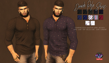 Second Life Marketplace - [ES] Derick Polo Shirt @FATPACK