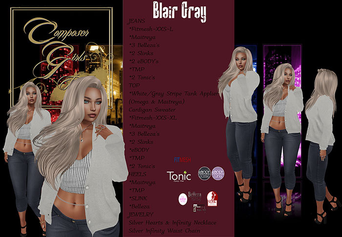 Second Life Marketplace - !CGF-*Blair Gray* Complete Jeans Outfit