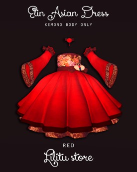 Second Life Marketplace - Elin Asian Dress Red - Lilitu Store