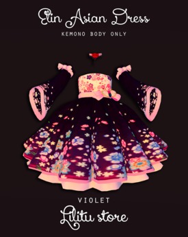 Second Life Marketplace - Elin Asian Dress Violet - Lilitu Store