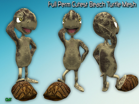Second Life Marketplace - Full Perm Cutest Beach Turtle Mesh