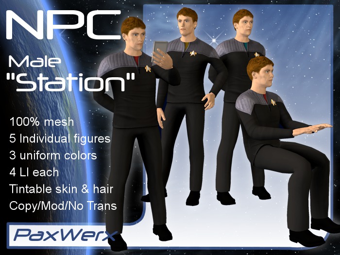 Second Life Marketplace - PaxWerx - NPC Male Station - Fatpack