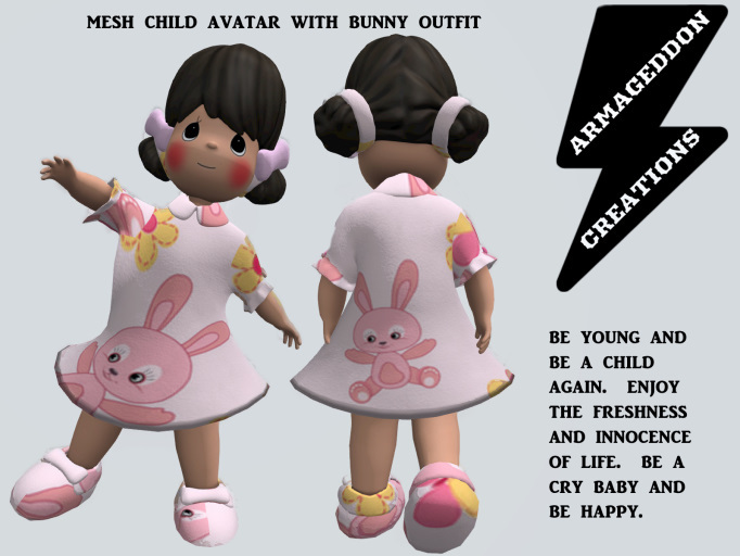 Second Life Marketplace - CHILD AVATAR with BUNNY OUTFIT