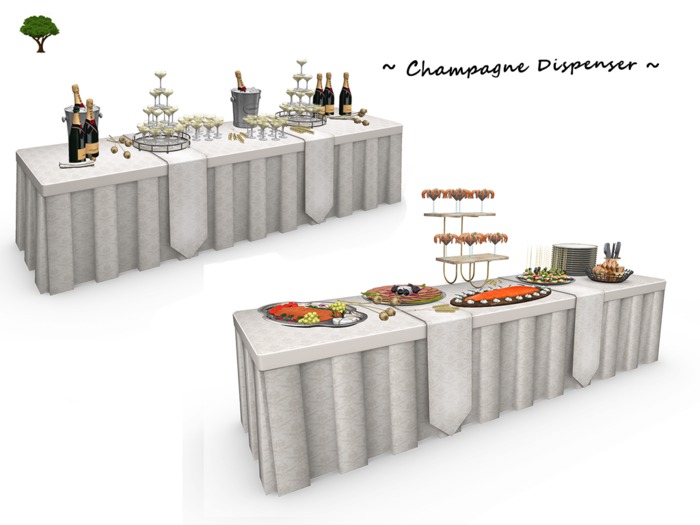 Second Life Marketplace - ~ xantes ~ Party Buffet Tables - Set (wear to ...