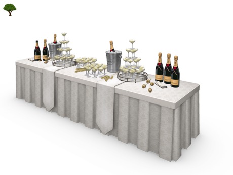 Second Life Marketplace - ~ xantes ~ Party Buffet Tables - Set (wear to ...