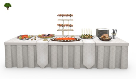 Second Life Marketplace - ~ xantes ~ Party Buffet Tables - Set (wear to ...