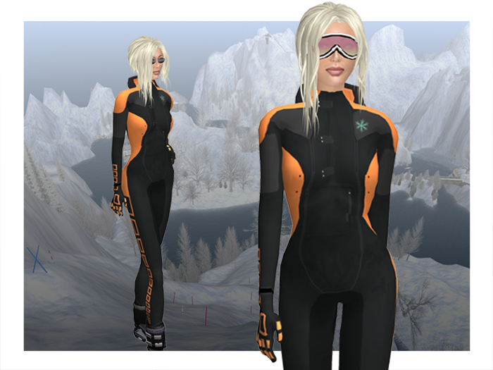 Second Life Marketplace - Racing ski suit (f) Burnt Orange (no hats)