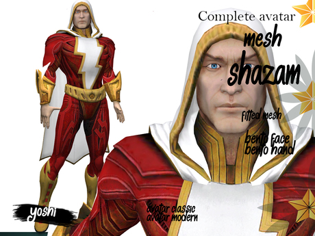 Second Life Marketplace - Avatar mesh Shazam Bento - Fitted mesh ...