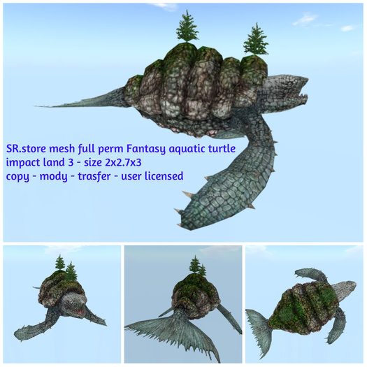 Second Life Marketplace - SR.store mesh full perm Fantasy aquatic turtle