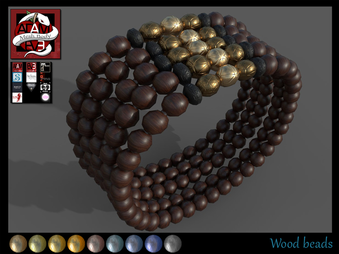 Second Life Marketplace - Wood beads Jewelry AC