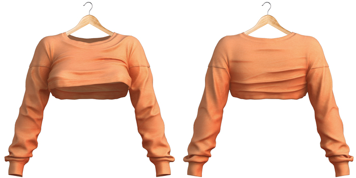 Second Life Marketplace - Blueberry - Evie - Cropped Tops - Orange