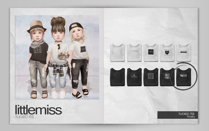 Second Life Marketplace - {Little Miss} Tucked Tee - Wasted *BABY TD