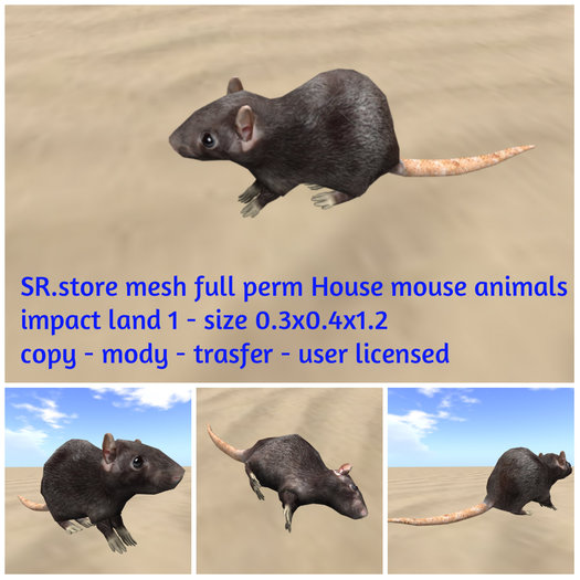 Second Life Marketplace - SR.store mesh full perm House mouse animals