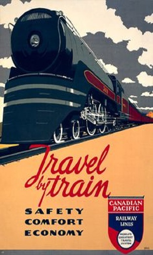 Second Life Marketplace - Railroad travel poster-Travel by train