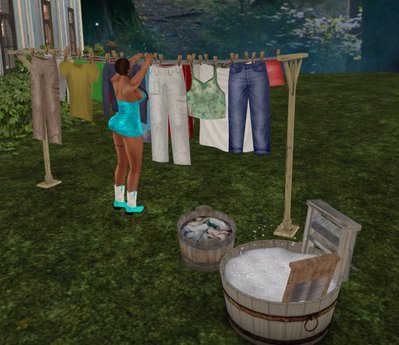 Second Life Marketplace - AA Country Clothes Line Laundry set