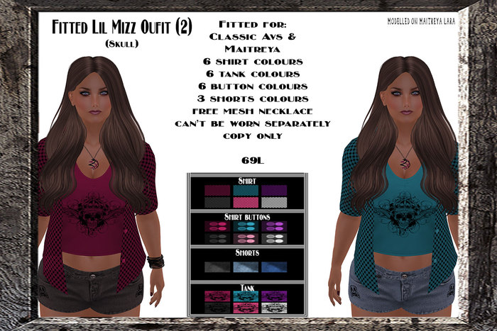 Second Life Marketplace Fitted Lil Mizz Outfit 2 Skulls