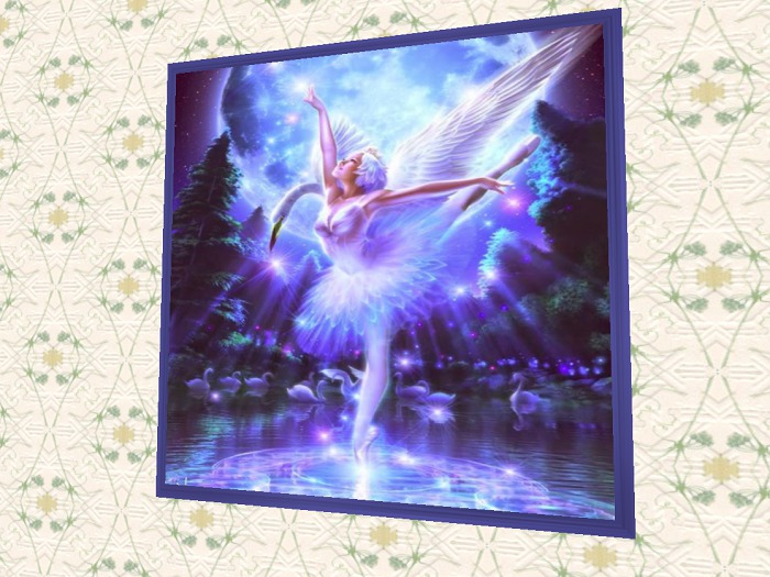 Second Life Marketplace - HOME DECOR FANTASY ANIMAL ART Swan Dancer Framed
