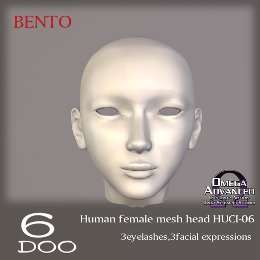 Second Life Marketplace - DEMO *6DOO* bento Human mesh head HUCI-06