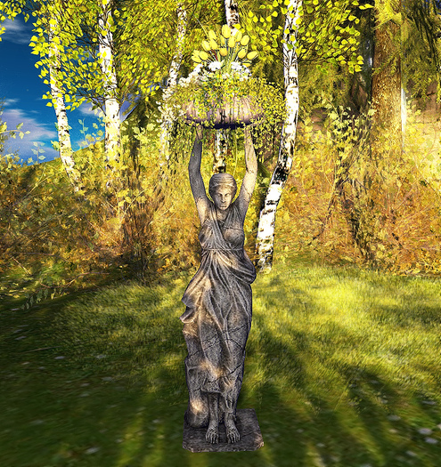 Second Life Marketplace - CJ Secret Garden Statue yellow Tulips ~ c + m