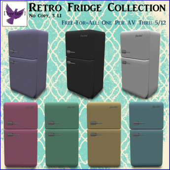 Second Life Marketplace - [ free bird ] Retro Fridge - Purple
