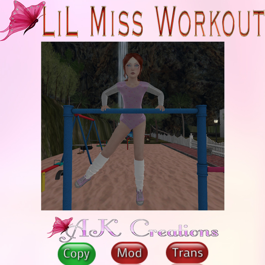 Second Life Marketplace - LiL Miss Workout - Leotard By AK (HUD Wear Me)