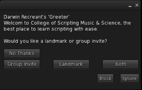 Second Life Marketplace - Darwin's Greeter (full perm script)
