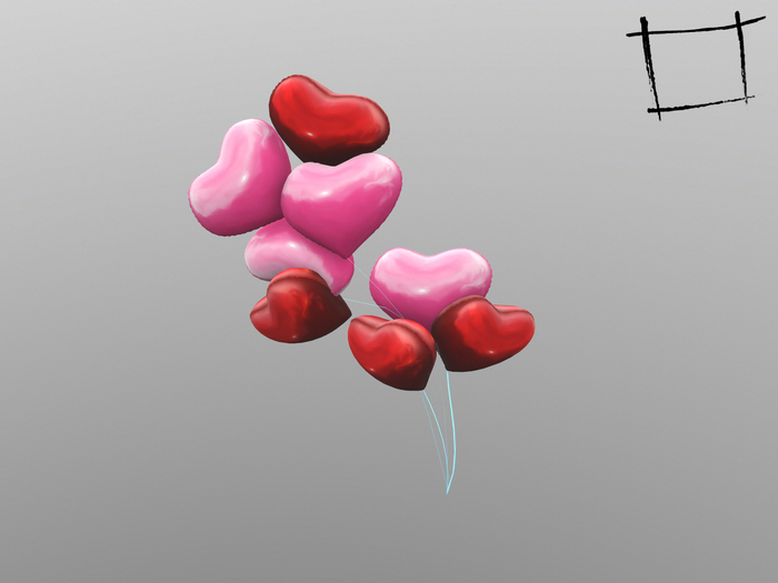 Second Life Marketplace - Full Perm Mesh Valentine's Day Balloons