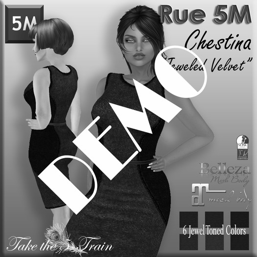 Second Life Marketplace - Rue 5M DEMO "Chestina" Sheath Dress - Jeweled ...