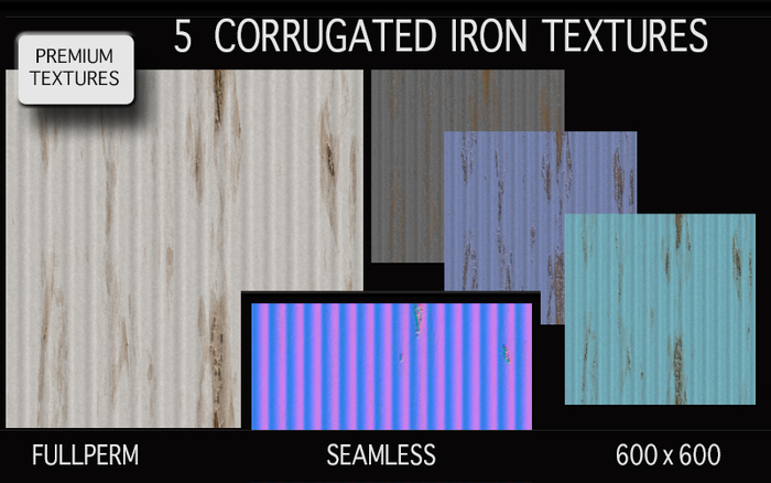 Second Life Marketplace - CORRUGATED IRON TEXTURES