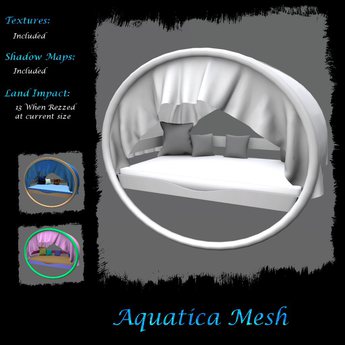 Second Life Marketplace - Aquatica Mesh - AM024178 Circular Day Bed
