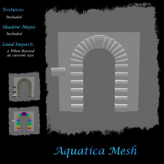 Second Life Marketplace - Aquatica Mesh - AM024187 Stone Block arch