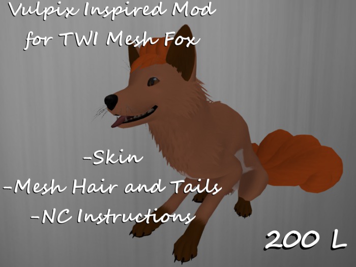 Second Life Marketplace Vulpix Inspired Mod For Twi Mesh Fox