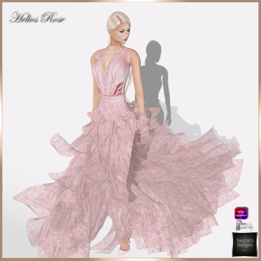 Second Life Marketplace - SAS - Helios Rose Gown * Grande (+ Maitreya ...