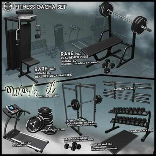 Second Life Marketplace - [Since1975]-Fitness Gacha - COMPLETE SET WITH ...