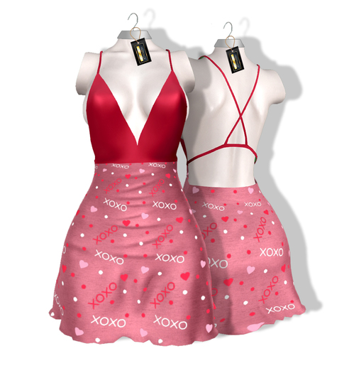 Second Life Marketplace - Harmonia Coral XOXO Valentine Dress ...