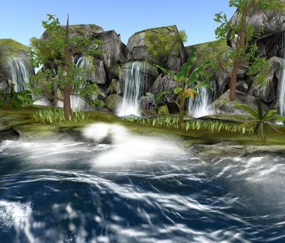 Second Life Marketplace - Cliff Waterfall Pack * Off Sim & Land Decor